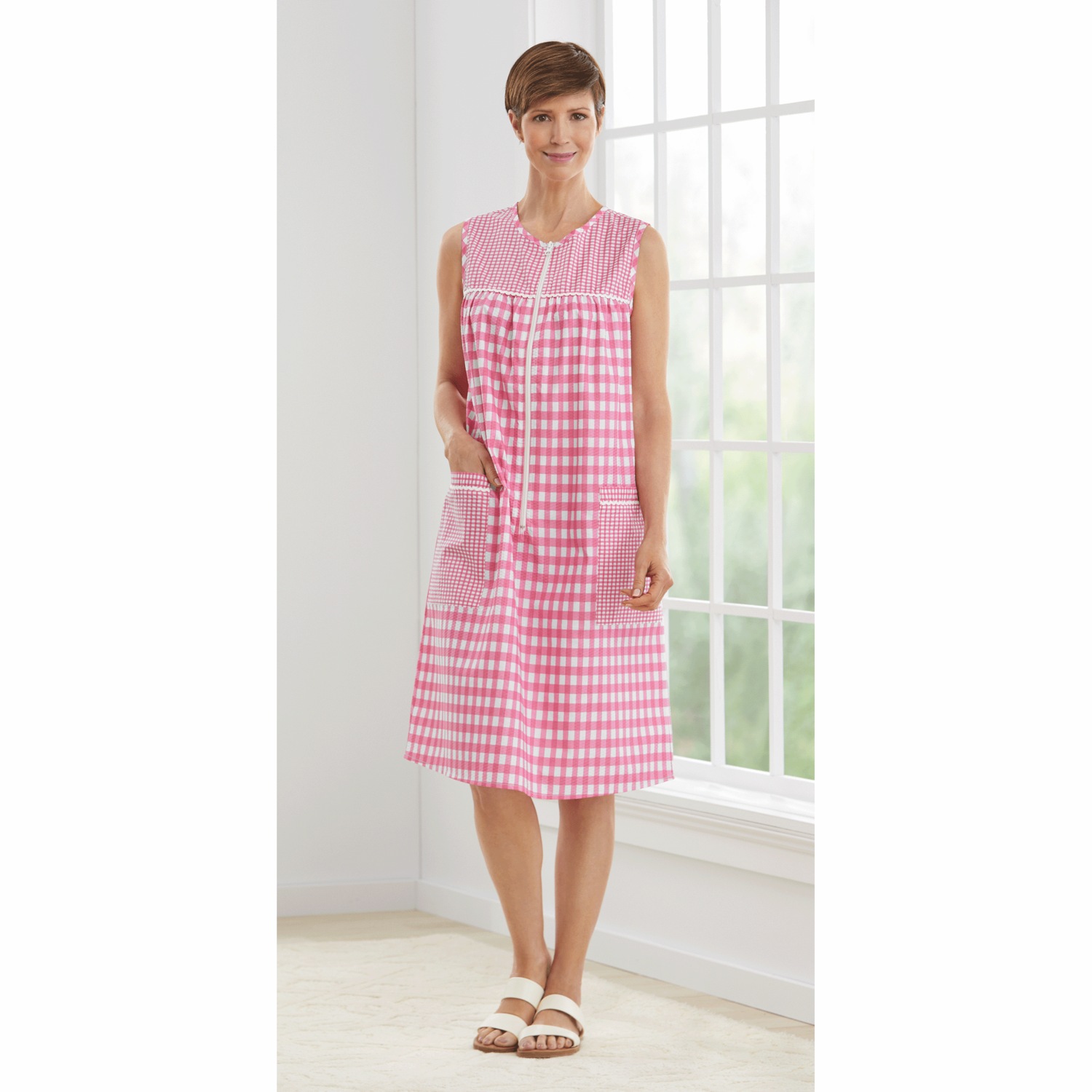 Zip-Front Seersucker Duster | Carol Wright