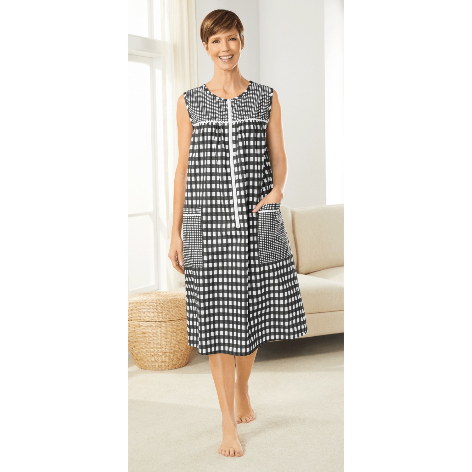 Zip-Front Seersucker Duster | Carol Wright