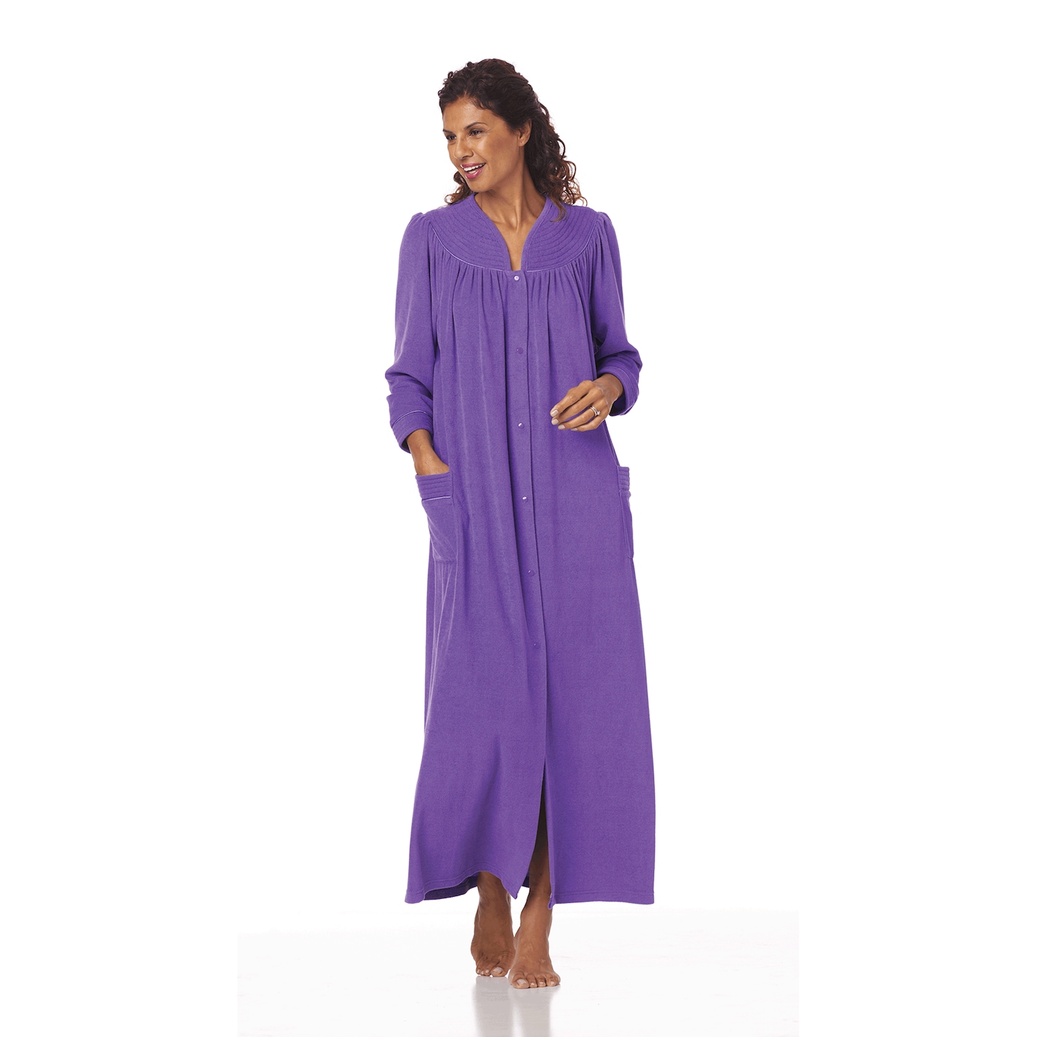 Snap-Front Long Terry Robe | Carol Wright