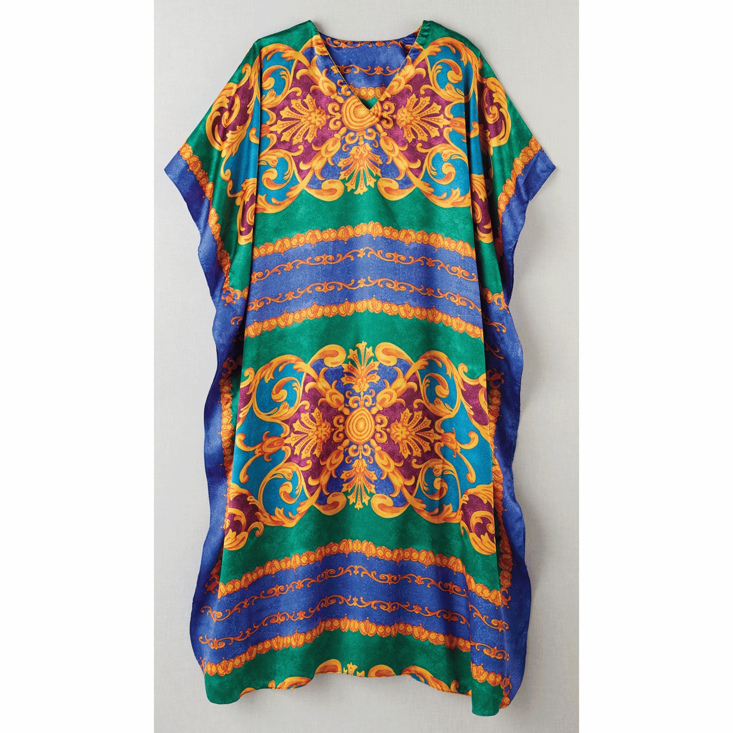 Long Satin Caftan | Carol Wright