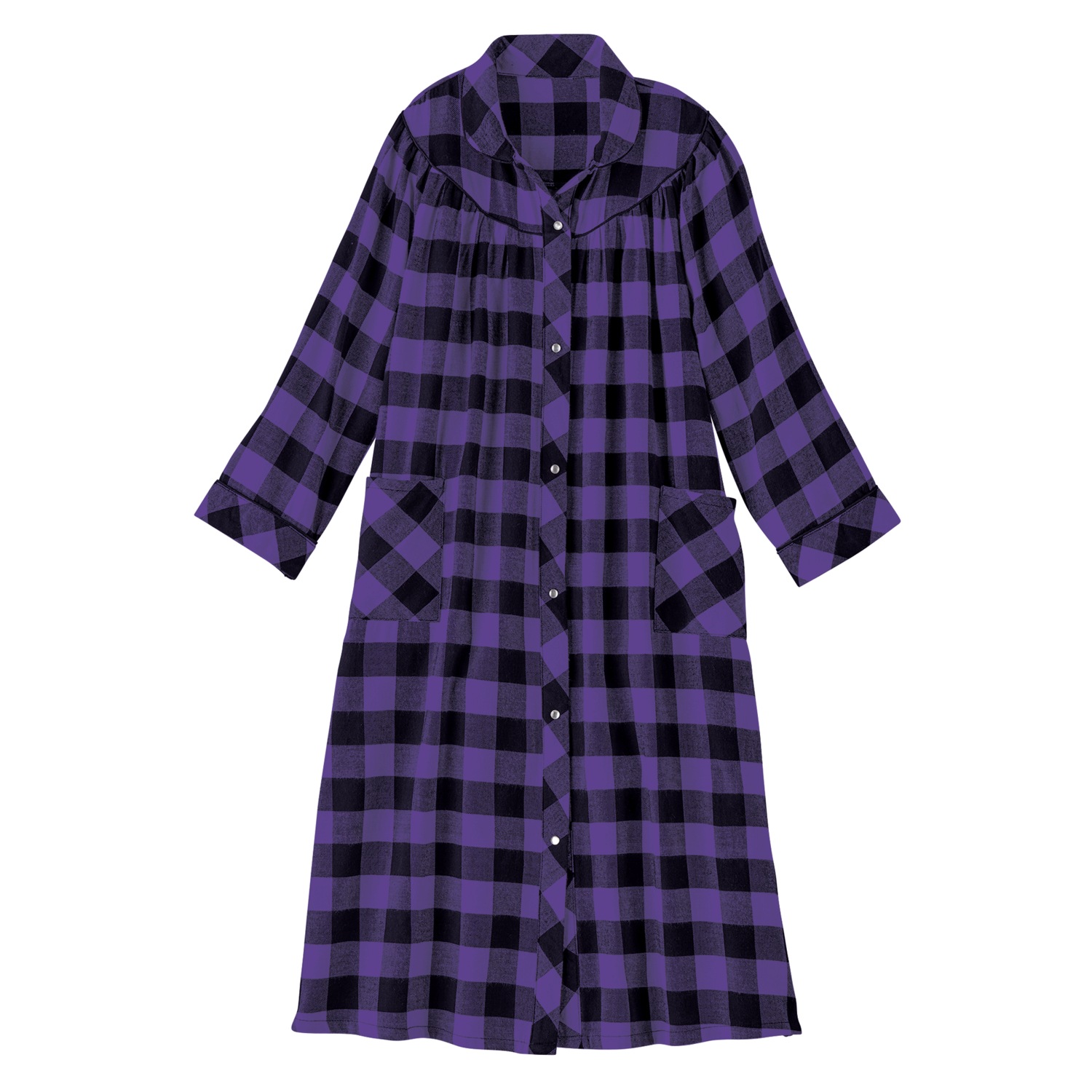Flannel Snap-Front Duster | Carol Wright