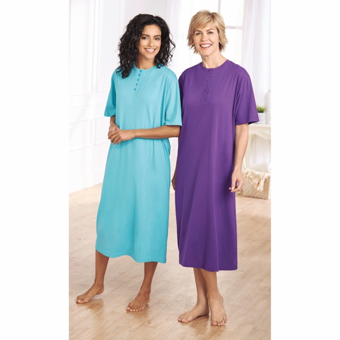 2-Pack Comfort Henley Nightshirt | Carol Wright