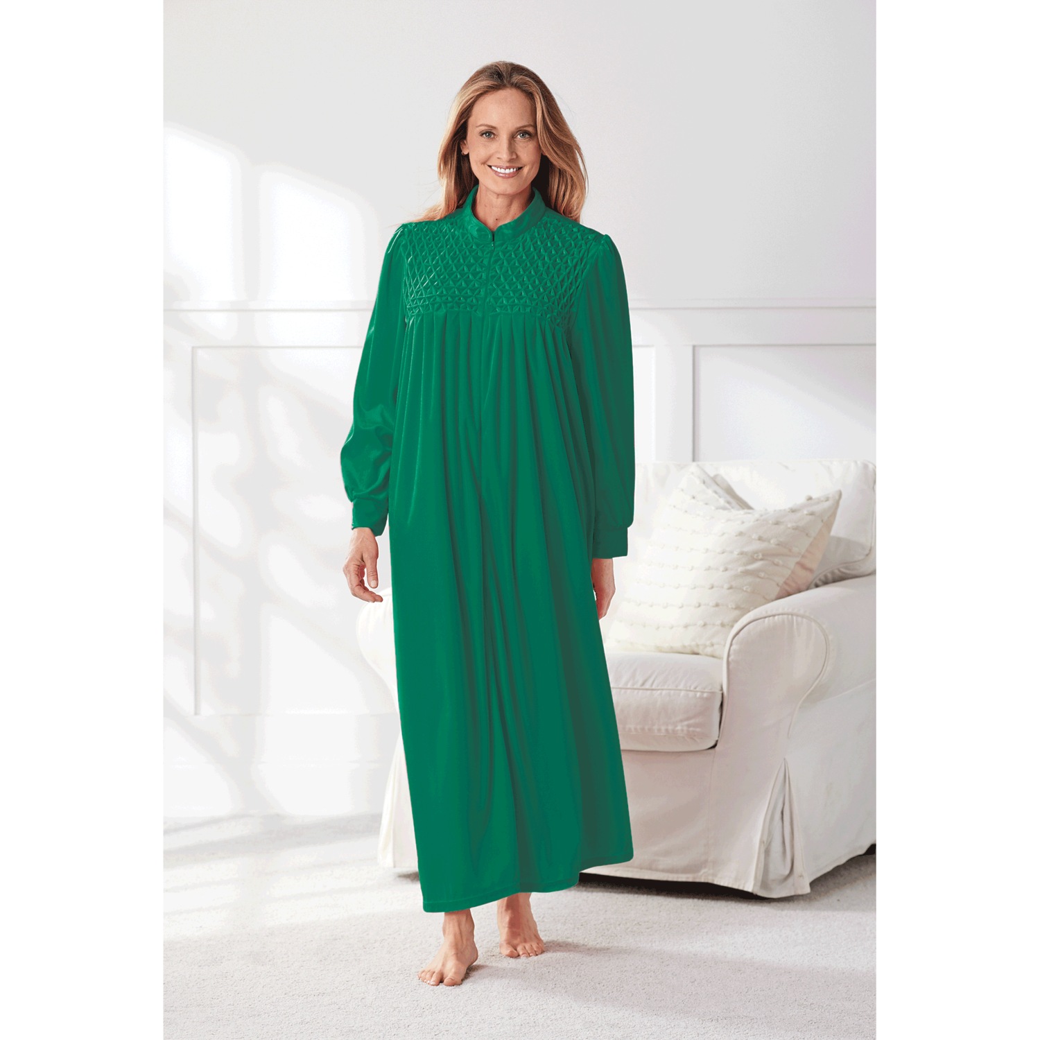 Zip Front Velour Robe | Carol Wright