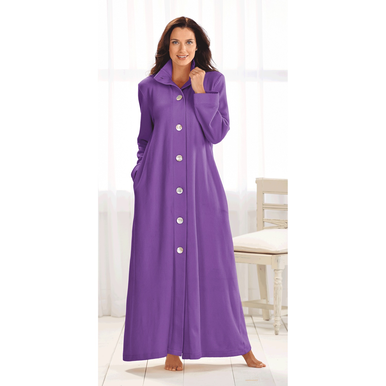 Ribbed Fleece Robe | Carol Wright