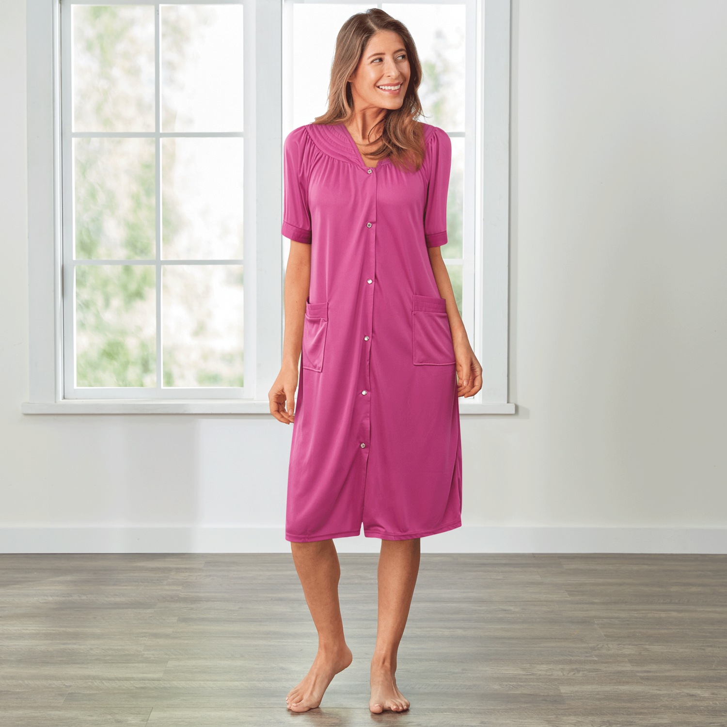 Polyester Snap-Front Duster | Carol Wright