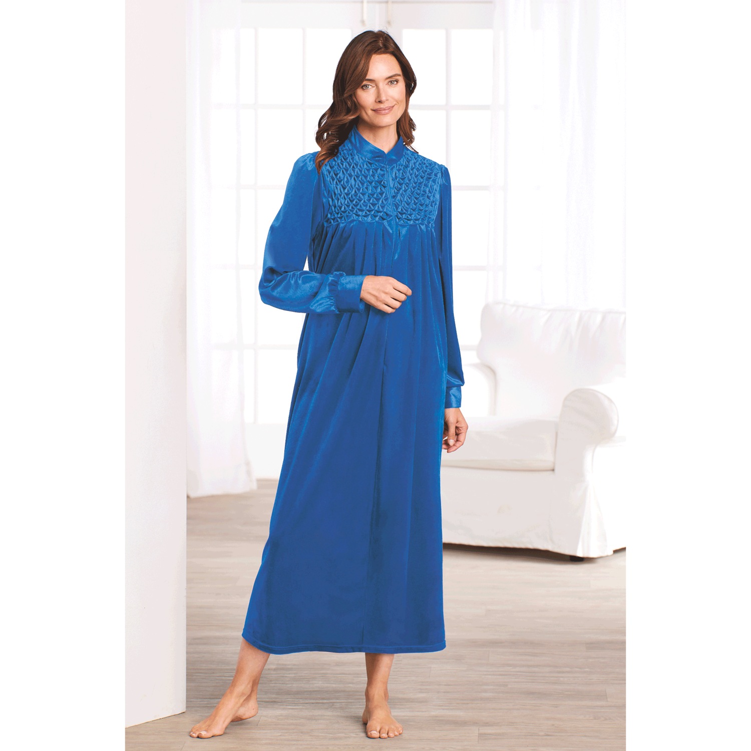 Zip Front Velour Robe | Carol Wright