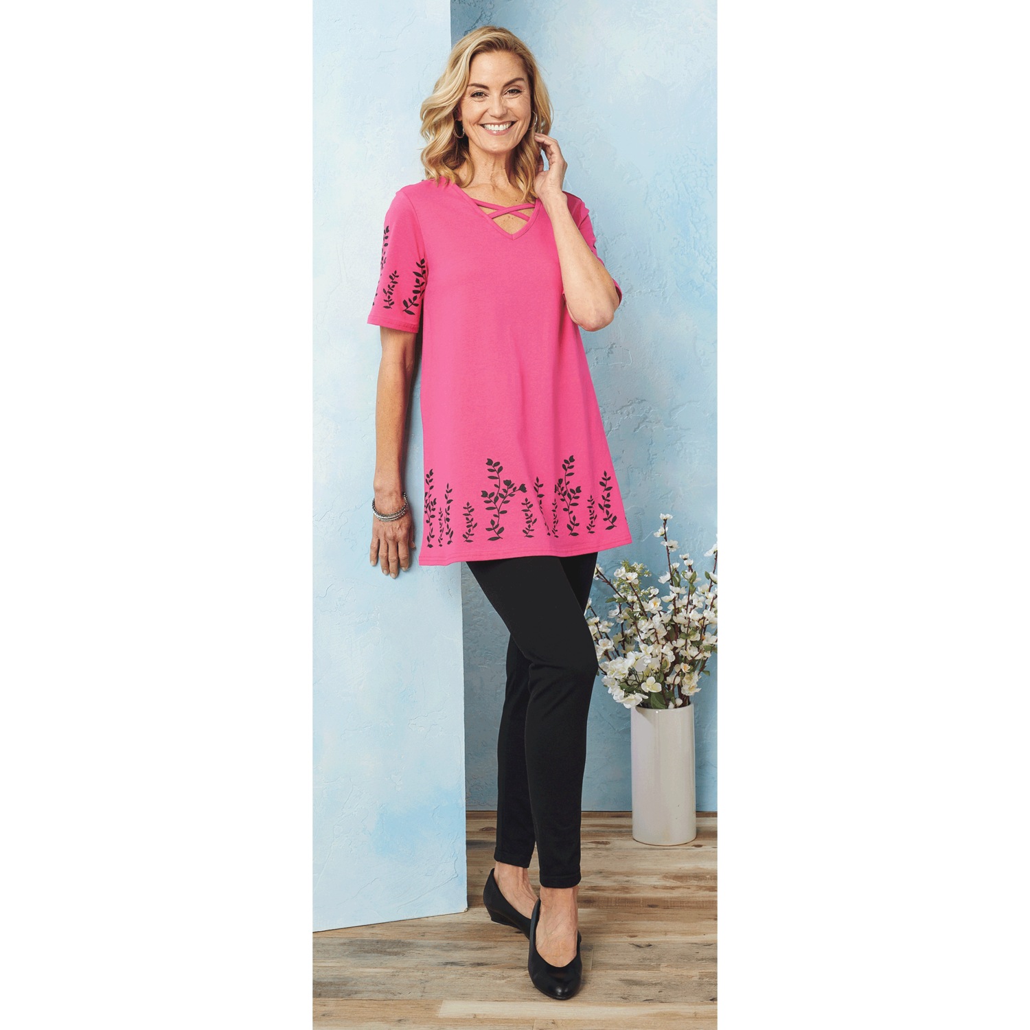 Crossover Neck Tunic | Carol Wright