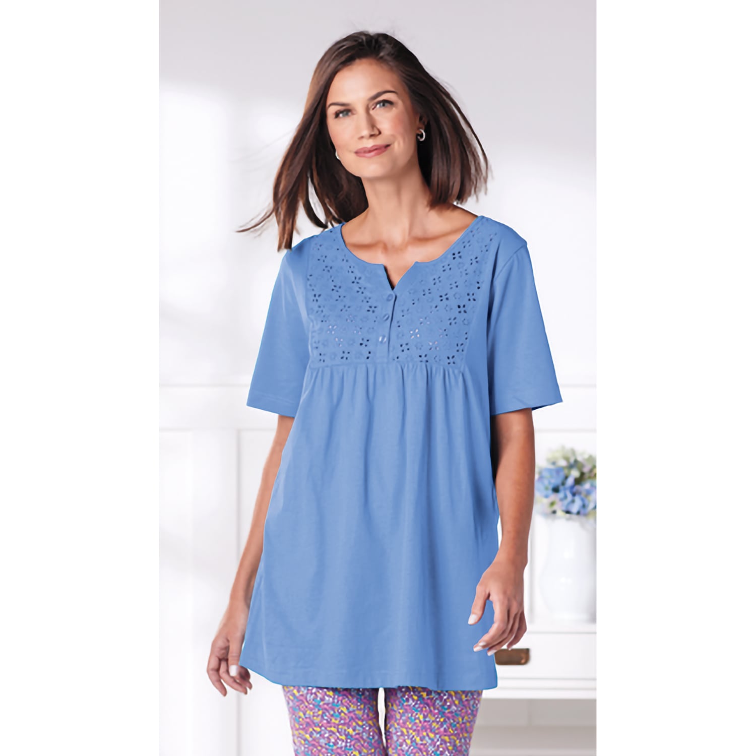 Eyelet Yoke Tunic | Carol Wright