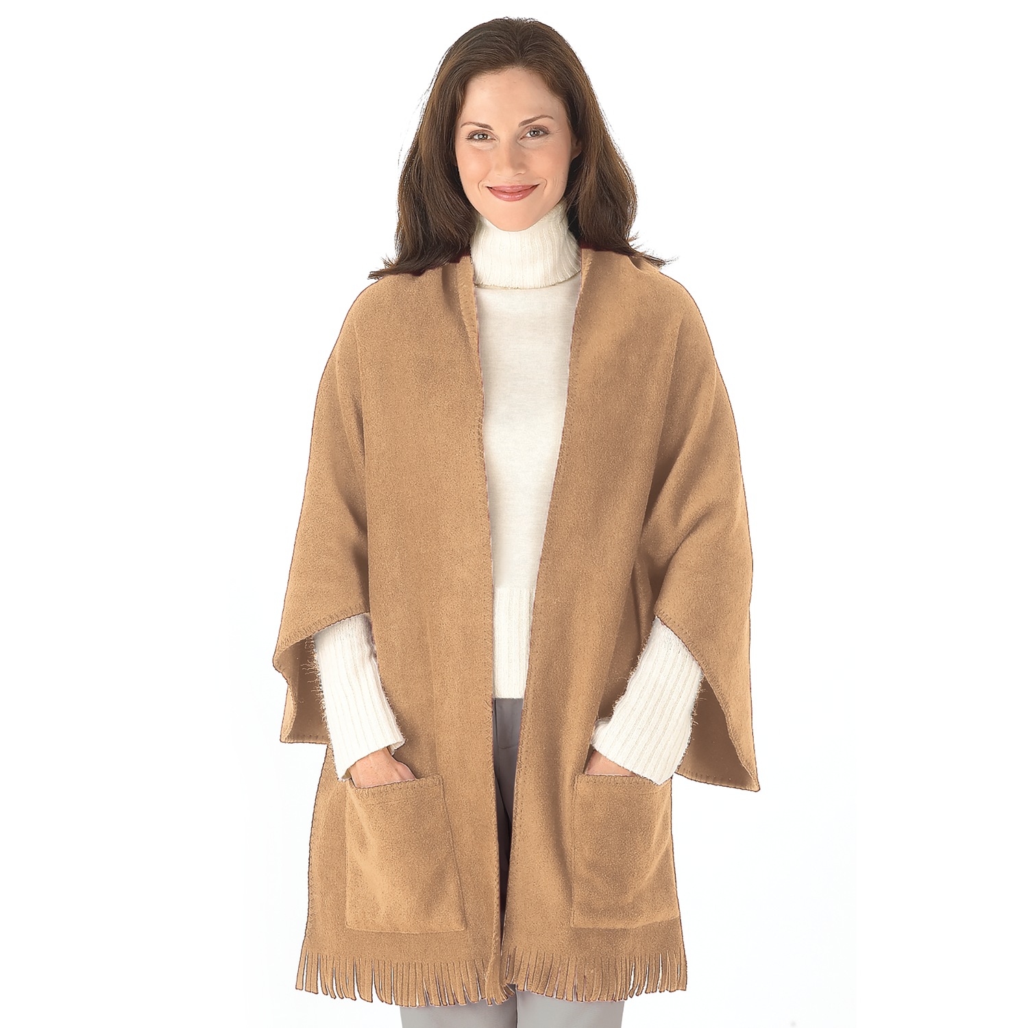 Fleece Shawl with Patch Pockets | Carol Wright