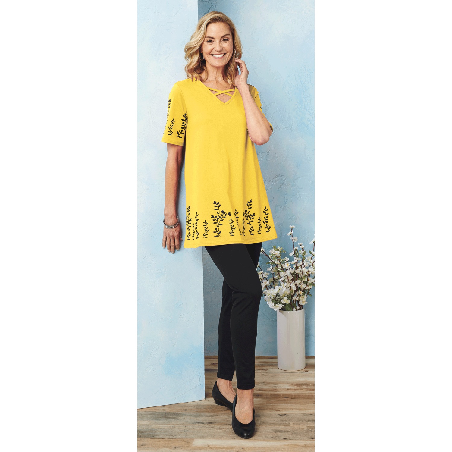 Crossover Neck Tunic | Carol Wright