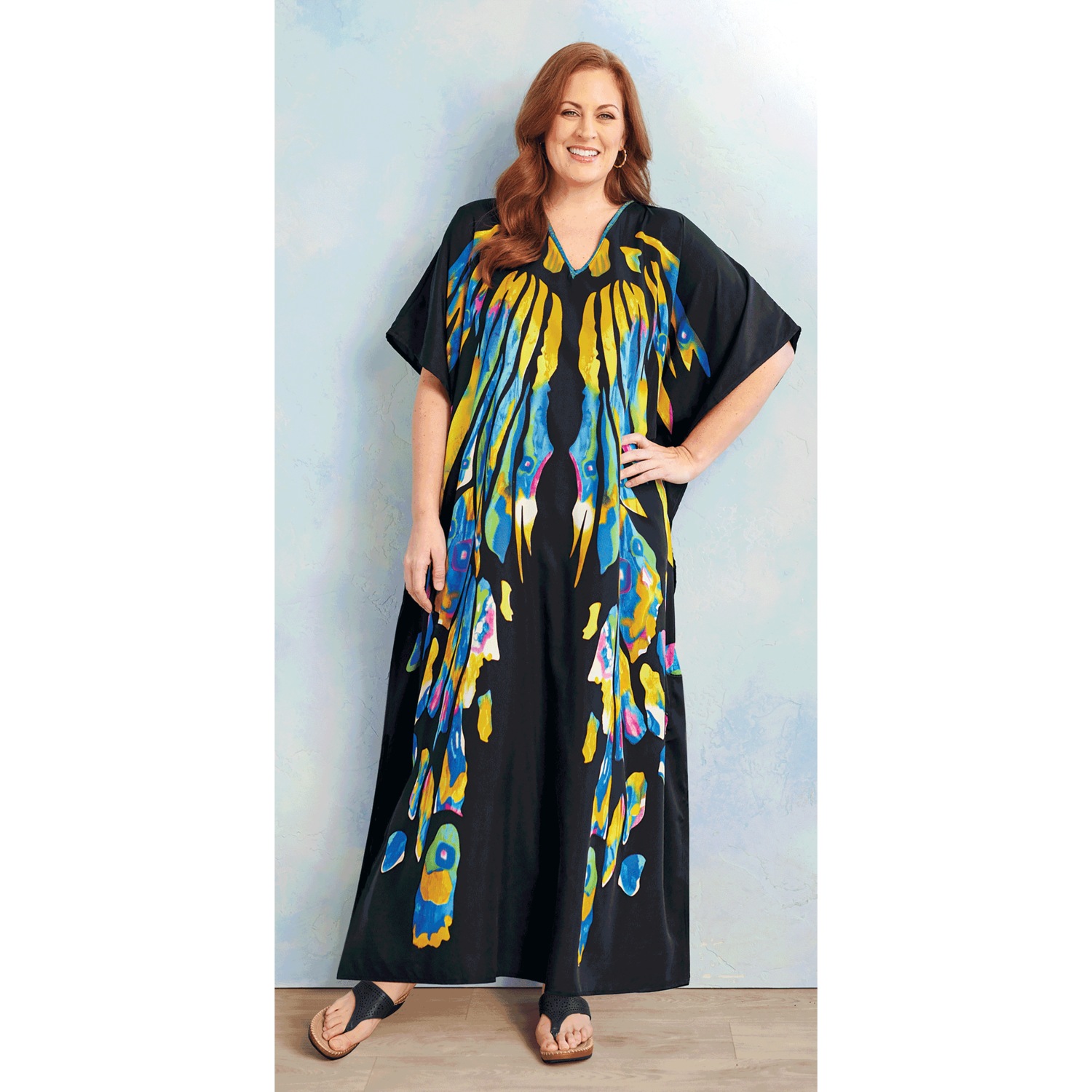 Long Satin Caftan | Carol Wright