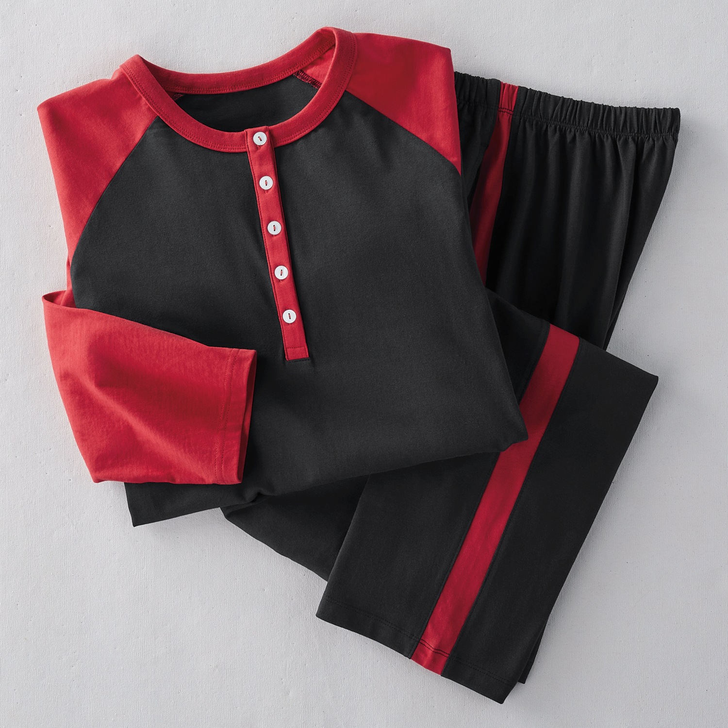 Short-Sleeve Henley Baseball Tunic and Henley Baseball Pant | Carol Wright