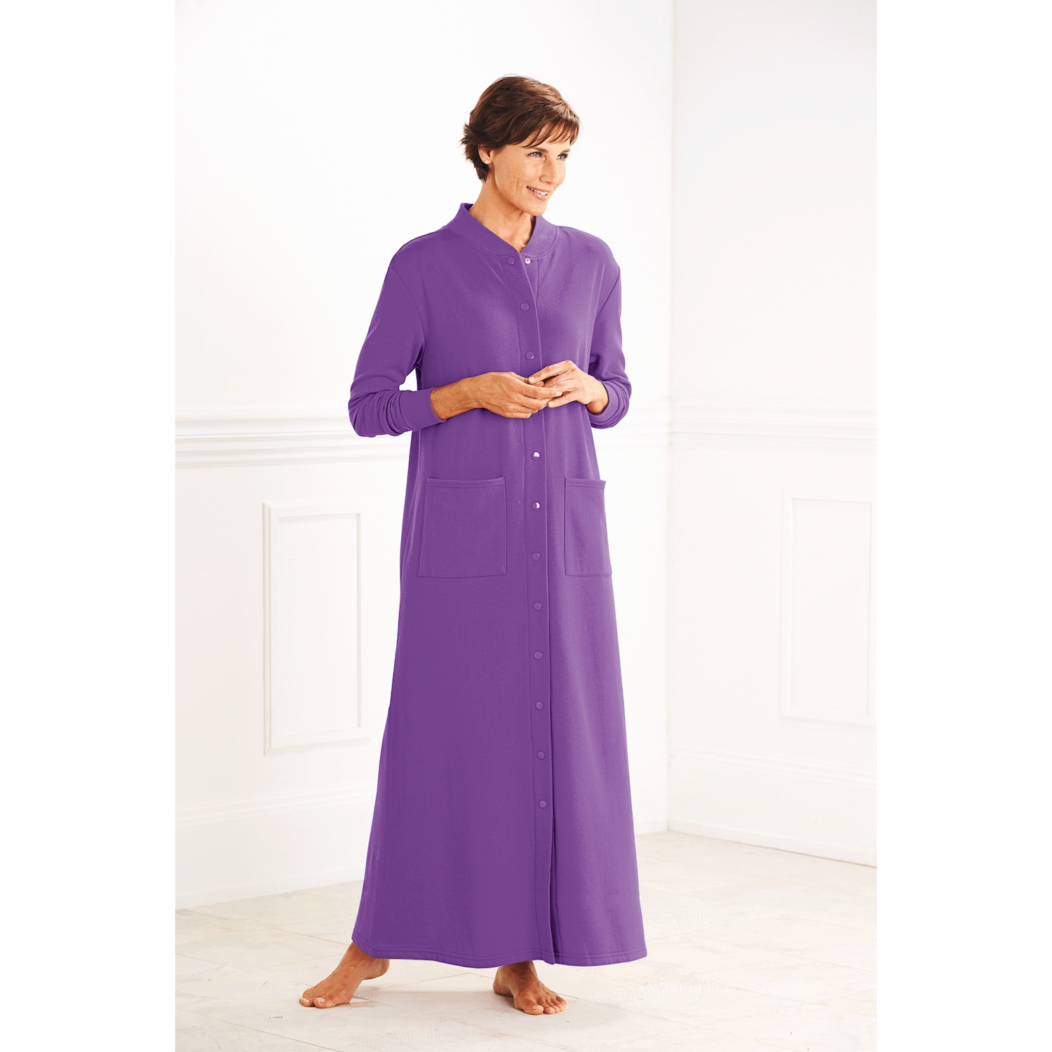 Solid Snap Front Robe | Carol Wright