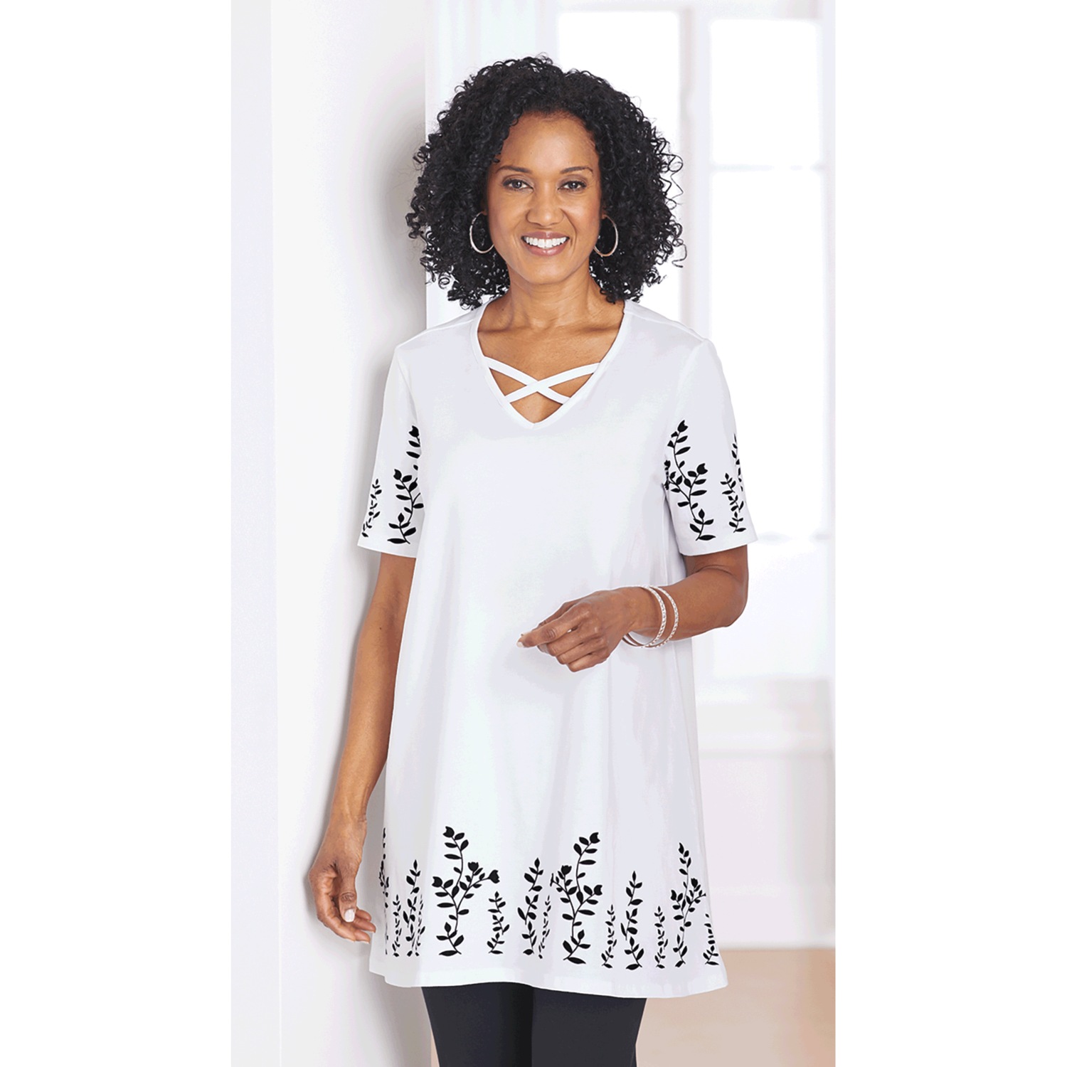 Crossover Neck Tunic | Carol Wright